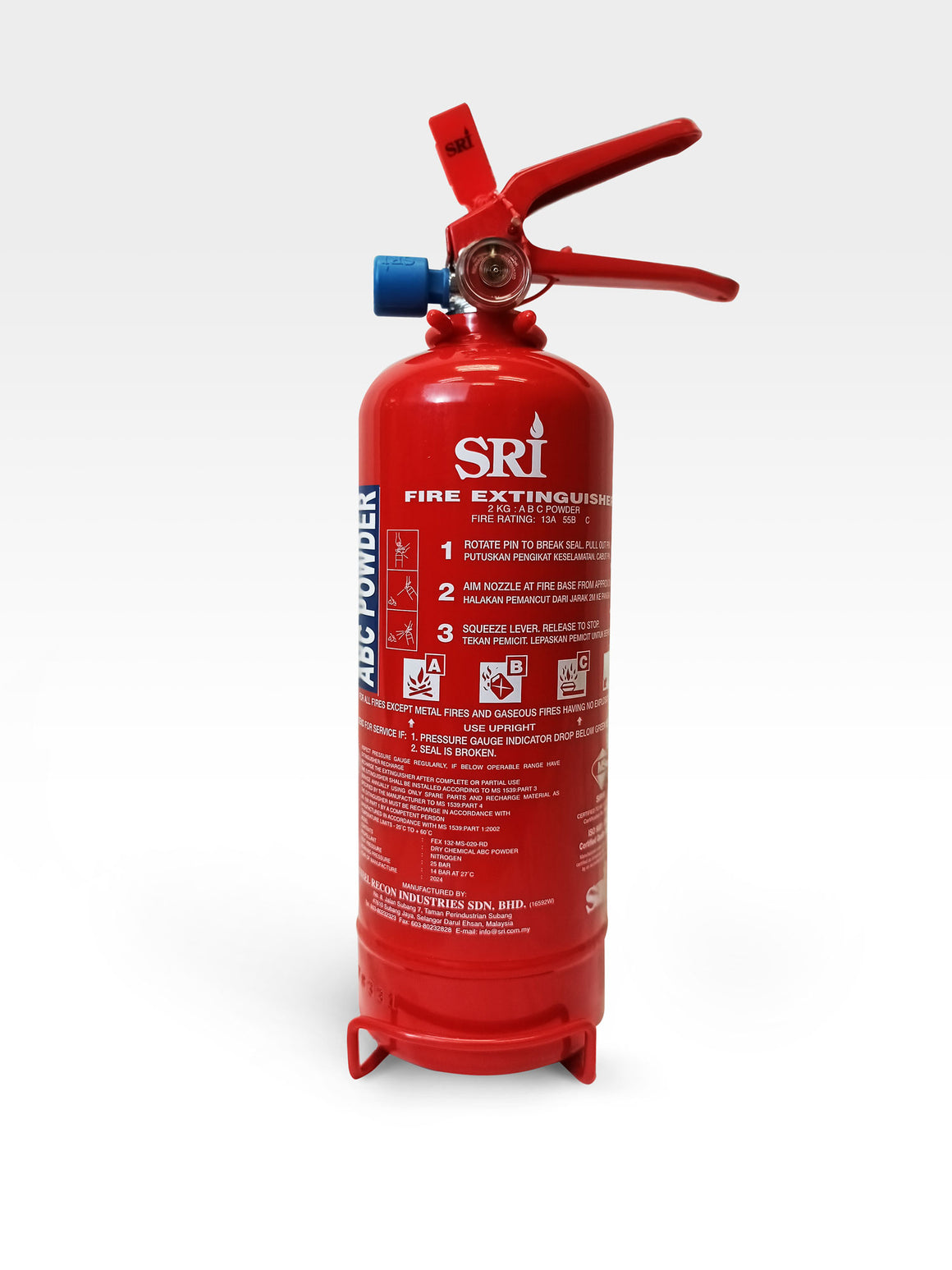 2kg ABC Dry Powder Fire Extinguisher – Steel Recon Industries